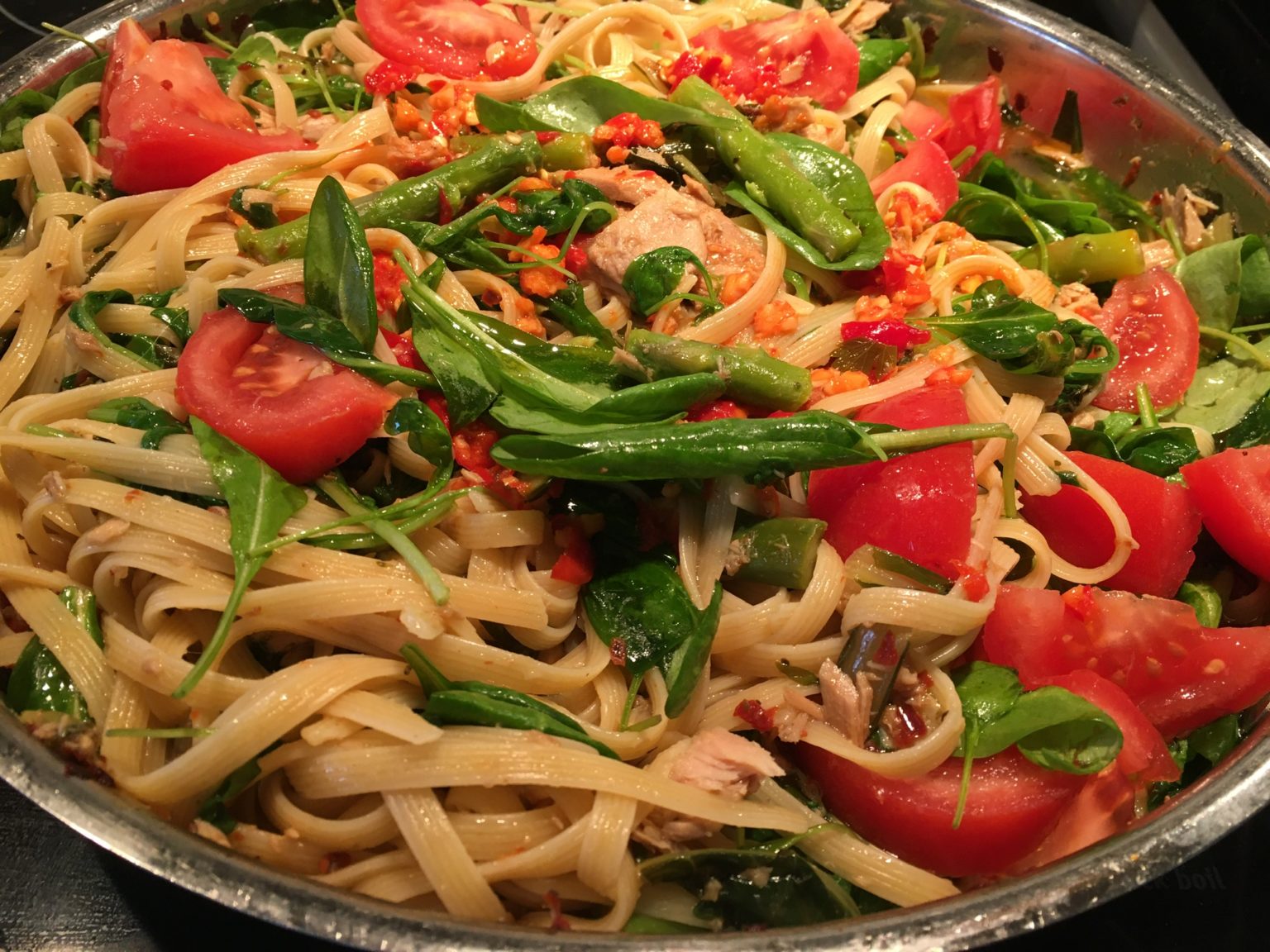 Fettuccine with Tuna and Lemony Spring Greens - Simply Natural Gourmet ...