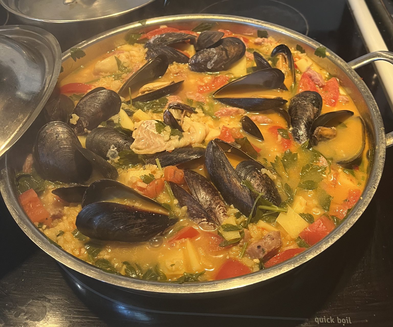 Paella with Portuguese Style Mussels - Simply Natural Gourmet Cookbook